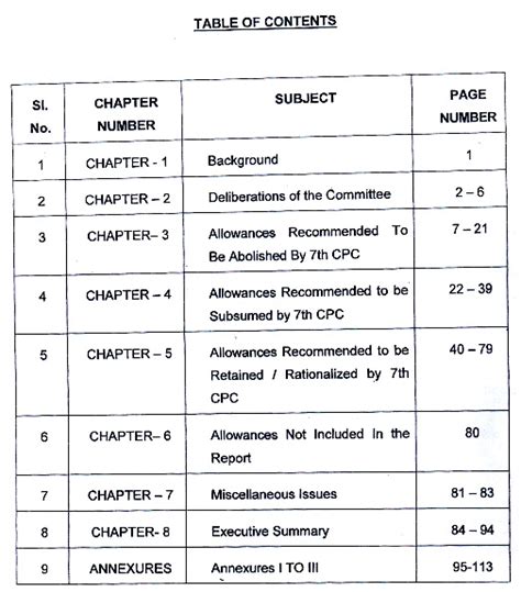 7th Cpc Report Of The Committee On Allowances ~ Central Government Servants