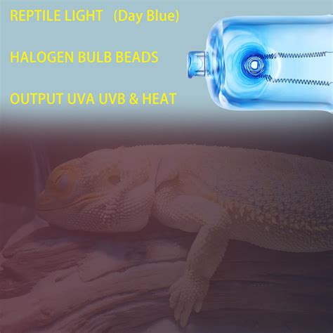 FUN 3 Pack UVA UVB Reptile Light Halogen Bulbs Beads Heat Lamp 50 Watt Day Blue Walmart Com