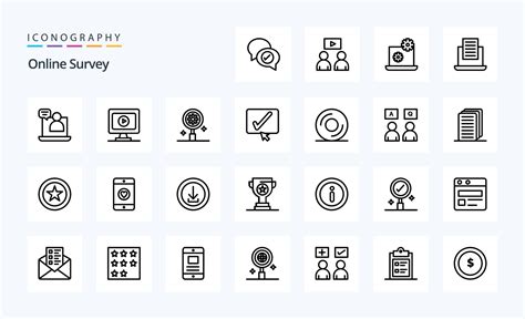 25 Online Survey Line Icon Pack 16150143 Vector Art At Vecteezy