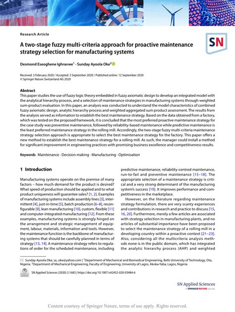 A Two Stage Fuzzy Multi Criteria Approach For Proactive Maintenance Strategy Selection For