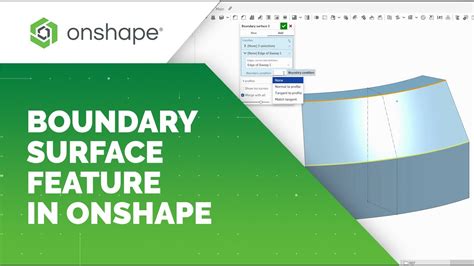 Boundary Surface Feature In Onshape Youtube