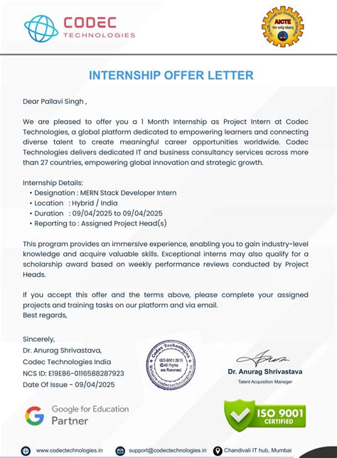 Mernstack Webdevelopment Techinternship Codectechnologies Pallavi Singh