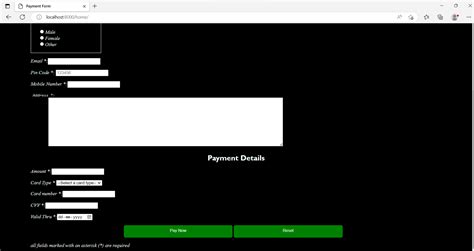 Github Nmeghashree Payment Form Full Stack Payment Form Developed In Django As Backend And