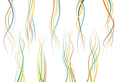 Set Of Abstract Color Curved Lines Wave Design Element Vector Illustration Vector