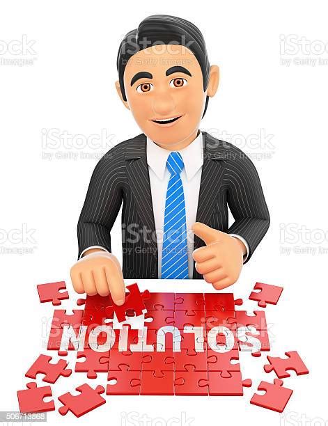 3 D 사업가 해결 낱말퍼즐 솔루션 컨셉입니다 교육에 대한 스톡 사진 및 기타 이미지 교육 기업 재무와 산업 남자 Istock