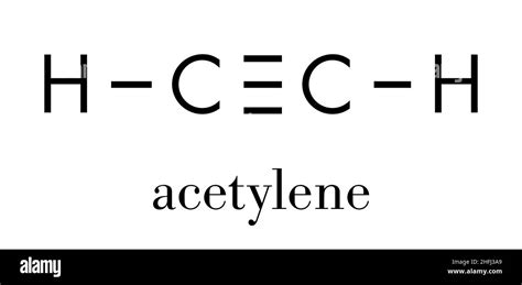 Acetylene Ethyne Molecule Used In Oxy Acetylene Welding Skeletal Formula Stock Vector Image