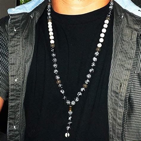 Men Necklace Surfer Necklace Natural Snowflake Gems Y Necklace Men Neckless