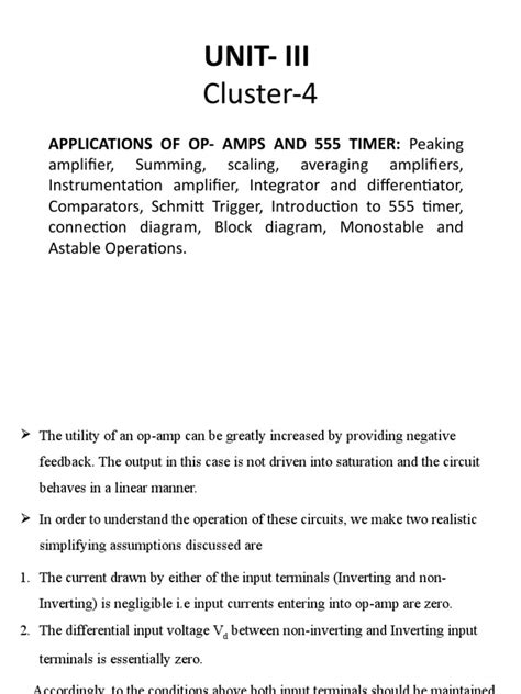 Unit 3 Cluster 4 Pdf Operational Amplifier Amplifier