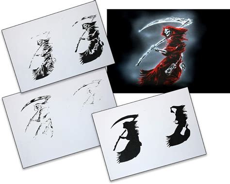 Umr Design As 087 Grim Reaper Airbrush Stencil Template