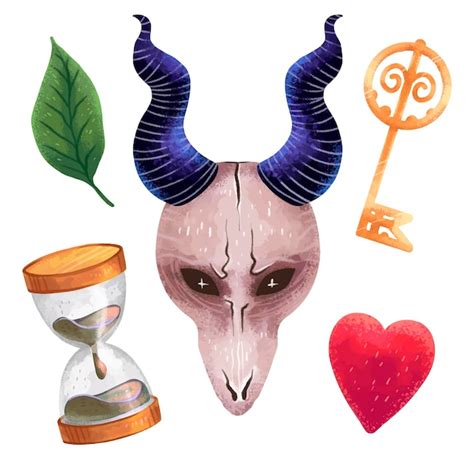 Premium Vector A Set Of Magical Illustrations In Procreate Witch