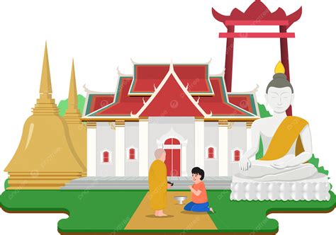 รูปภาพประกอบคนทำบุญที่วัด Png ทำบุญ วัด ประเทศไทยภาพ Png และ เวกเตอร์ สำหรับการดาวน์โหลดฟรี