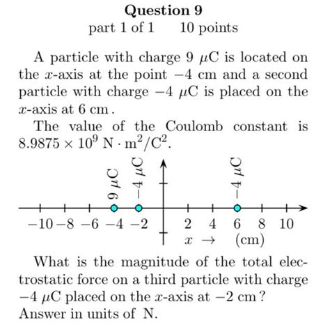 Solved A particle with charge 9μC is located on the x axis Chegg com