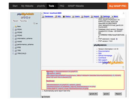 Php I Cannot Access My Phpmyadmin Mamp Stack Overflow