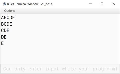Write A Program To Display The Pattern A B C D E B C D E C D E D E E