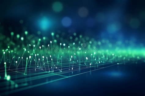 abstract technology background with glowing lines and particles vector illustration stock