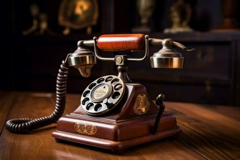 Download Vintage Rotary Phoneon Desk Wallpaper