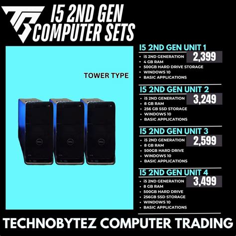 Intel Core I5 2ND GENERATION SYSTEM UNIT TOWER TYPE DELL HP LENOVO SYSTEM UNIT ONLY