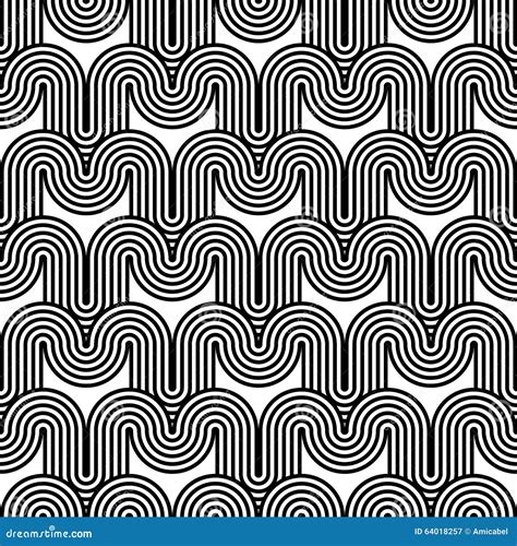 Design Seamless Monochrome Waving Pattern Stock Vector Illustration Of Endless Graphic 64018257