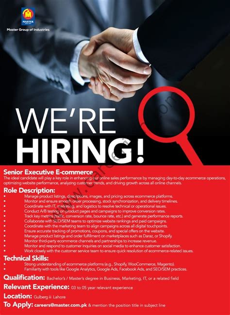 Master Group Of Industries Jobs Sr Executive E Commerce