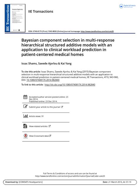 Pdf Bayesian Component Selection In Multi Response Hierarchical Structured Additive Models