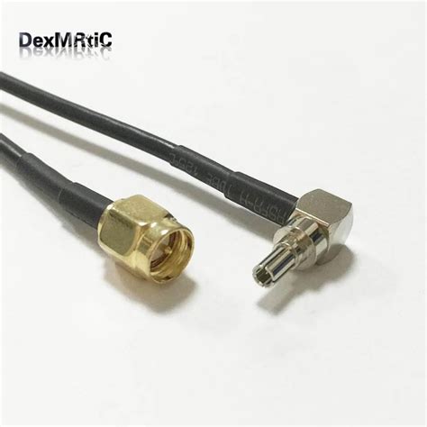 2PCS New SMA Male Plug To CRC9 Right Angle Connector RG174 Coaxial Cable 20CM 8inch RF Adapter