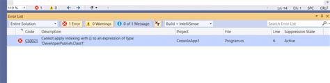 C Error Cs0021 Cannot Apply Indexing With To An Expression Of