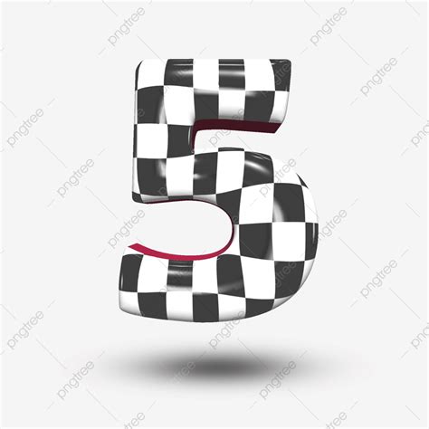 Number Five Clipart Vector Five D Number With Zebra Color In Isolated Transparent Background