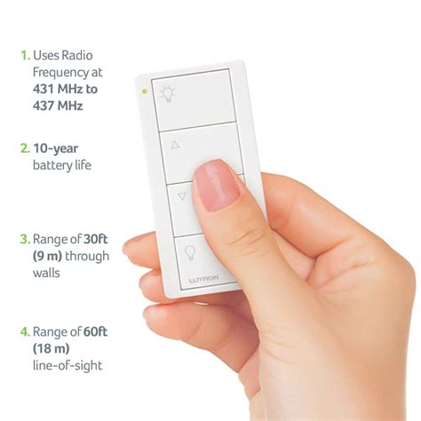 Lutron Pico Wireless White Remote Control 4 Button With 2 Group Control