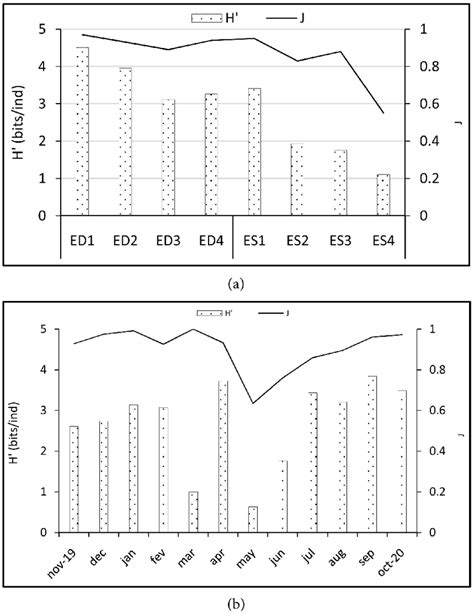 Spatial A And Temporal B Variations Of Shannon And Weaver H And Download Scientific