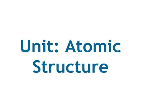 Atomic Structure Ppt