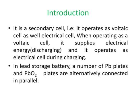 Lead Storage Battery Pptx Chemistry Science