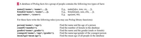 solved 1 a database of prolog facts for a group of people