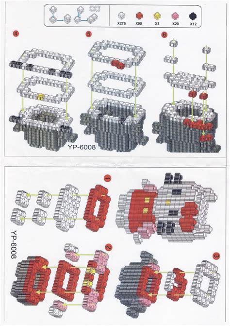 Nanoblock Instrucciones Hello Kitty 3d Instructivo De Hello Kitty