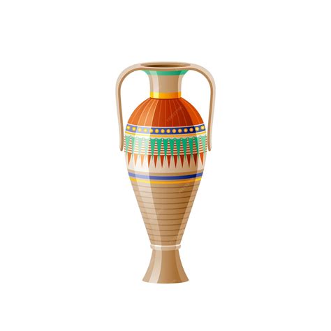 Premium Vector Egyptian Clay Amphora Vase Old Geometric Ornament