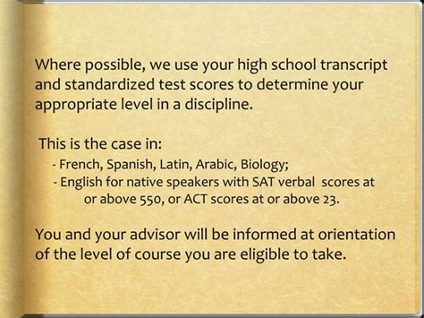 Course Placement And Placement Testing Ppt