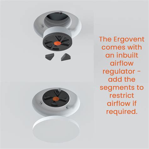 Ergovent Rondo Frameless Diffuser Vent White 150mm Universal Fans