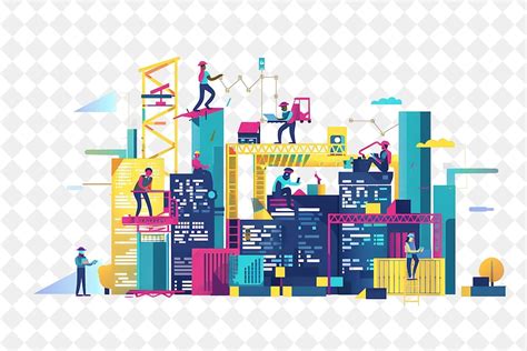 vibrant devops engineer with characters deploying and managi png people