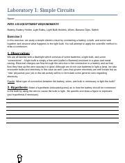 Understanding Simple Electric Circuits Laboratory Course Hero