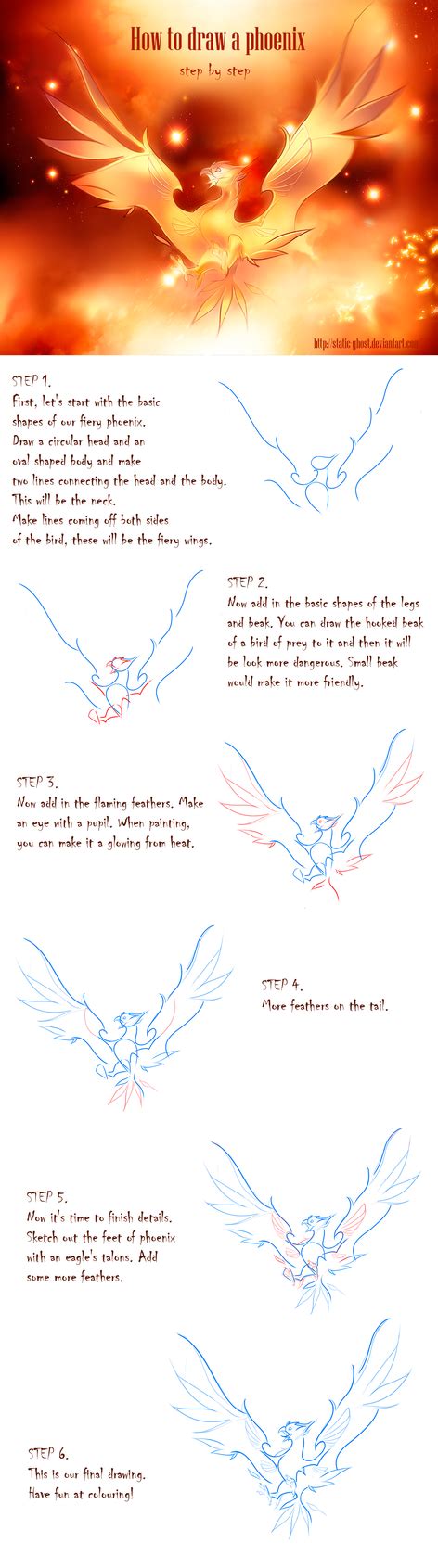 How To Draw A Phoenix Step By Step By Static Ghost On DeviantArt