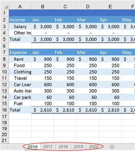 Grouping Excel Worksheets