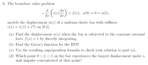 Solved The Boundary Value Problem Chegg Com