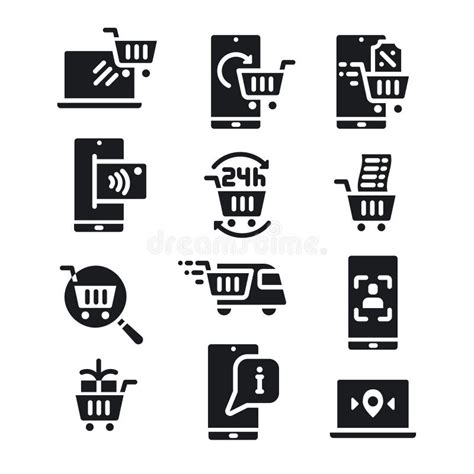 E Commerce Icons Set Stock Illustration Illustration Of Shop 235093154