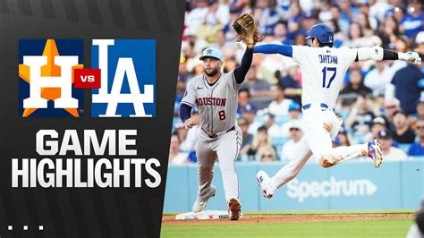 Astros Vs Dodgers Game Highlights 7425 Mlb Highlights Youtube