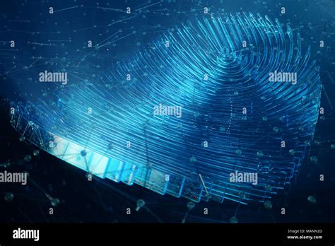 3d Illustration Fingerprint Scan Provides Security Access With Biometrics Identification