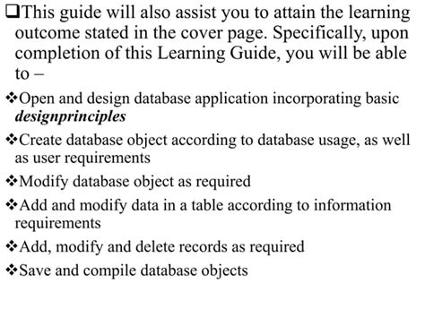 Operate Database Applicationitss Level2pptx Databases Computer