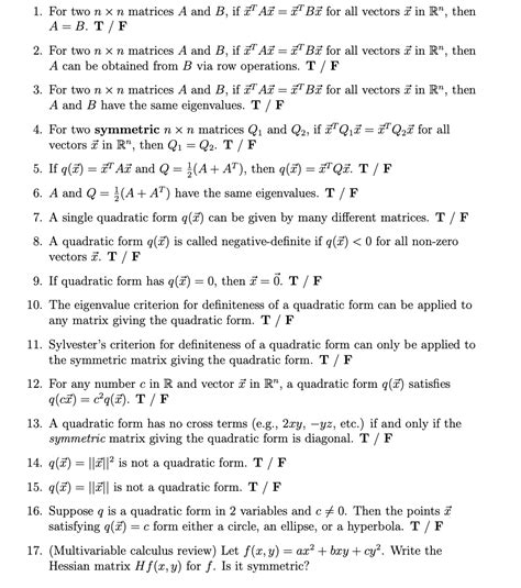 Solved Ağ M Bł For All Vectors ž In R” Then 1 For Two N