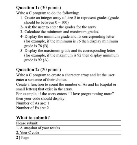 Solved Question 1 30 Points Write A C Program To Do The