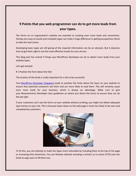 ppt 9 points that you web programmer can do to get more leads from