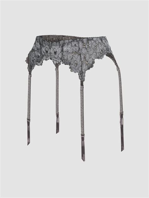 Playdate Lace Garter Belt In Grey Savage X Fenty