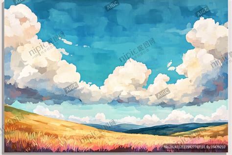 Ai创作图唯美云彩风景画 装饰画手绘自然背景 手绘云装饰画 蓝天白云鲜花油画 宽屏风景画 原野风景画 蓝天白云水粉画 秋高气爽风景画 云彩装饰画 云雾电脑画有框画 风景画蓝天白云 白云无框画